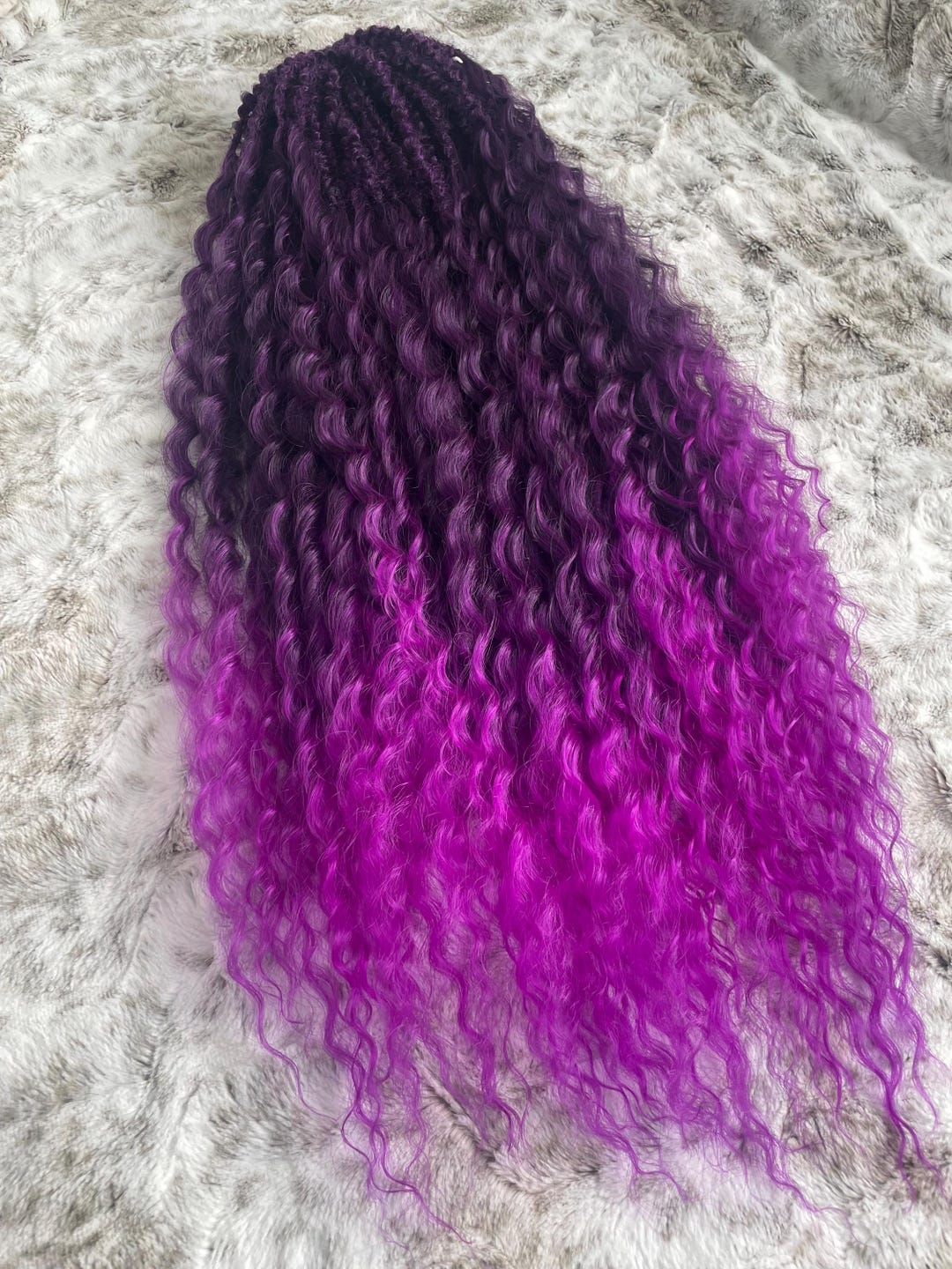 Violet Ombré Curly Dreads| Long Purple Curly Dreads| Push up Curly ...