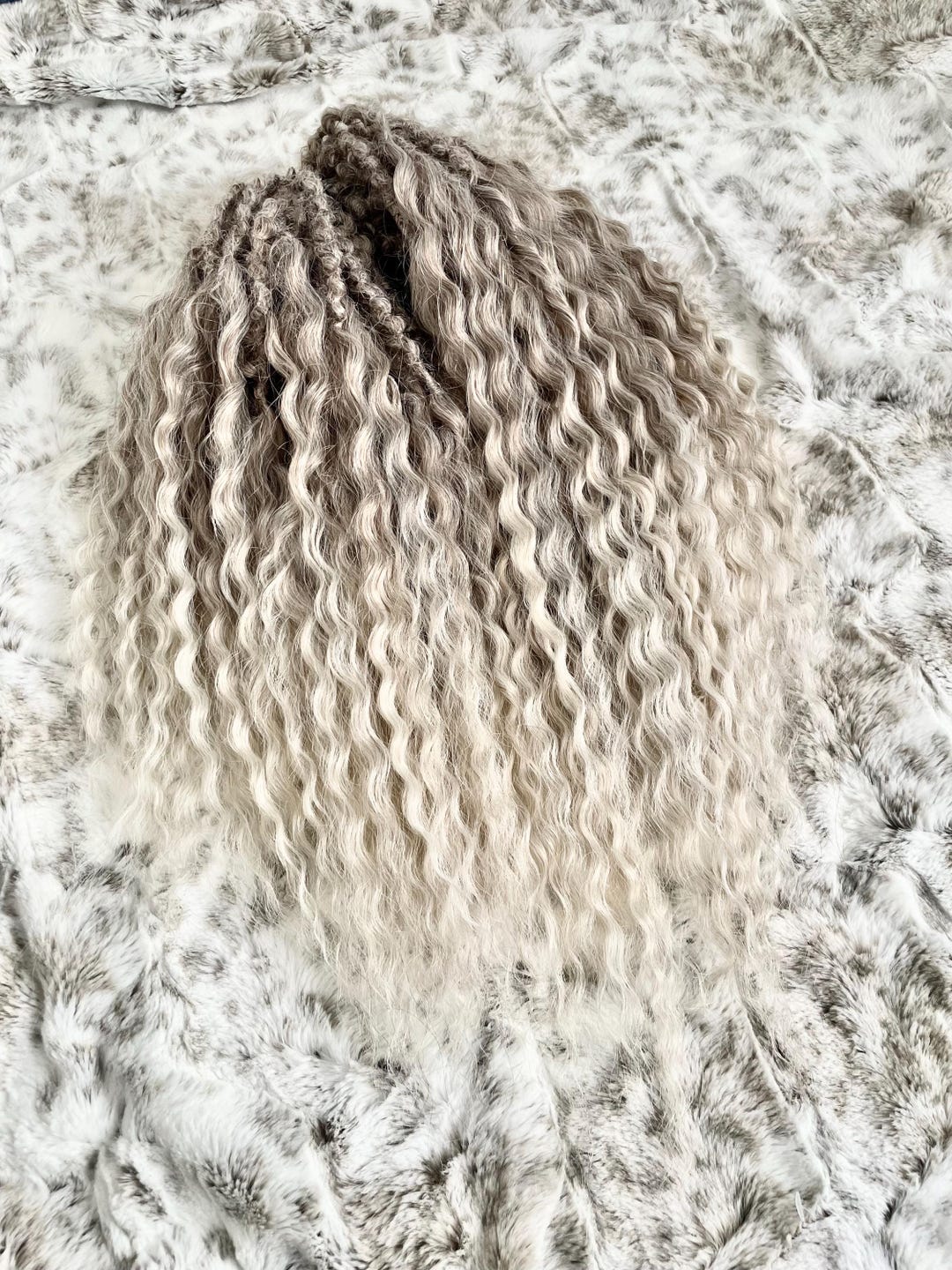 Tawny Ombré Curly Dreads| Synthetic Dreads| Ash Blonde Dreads| Push up ...