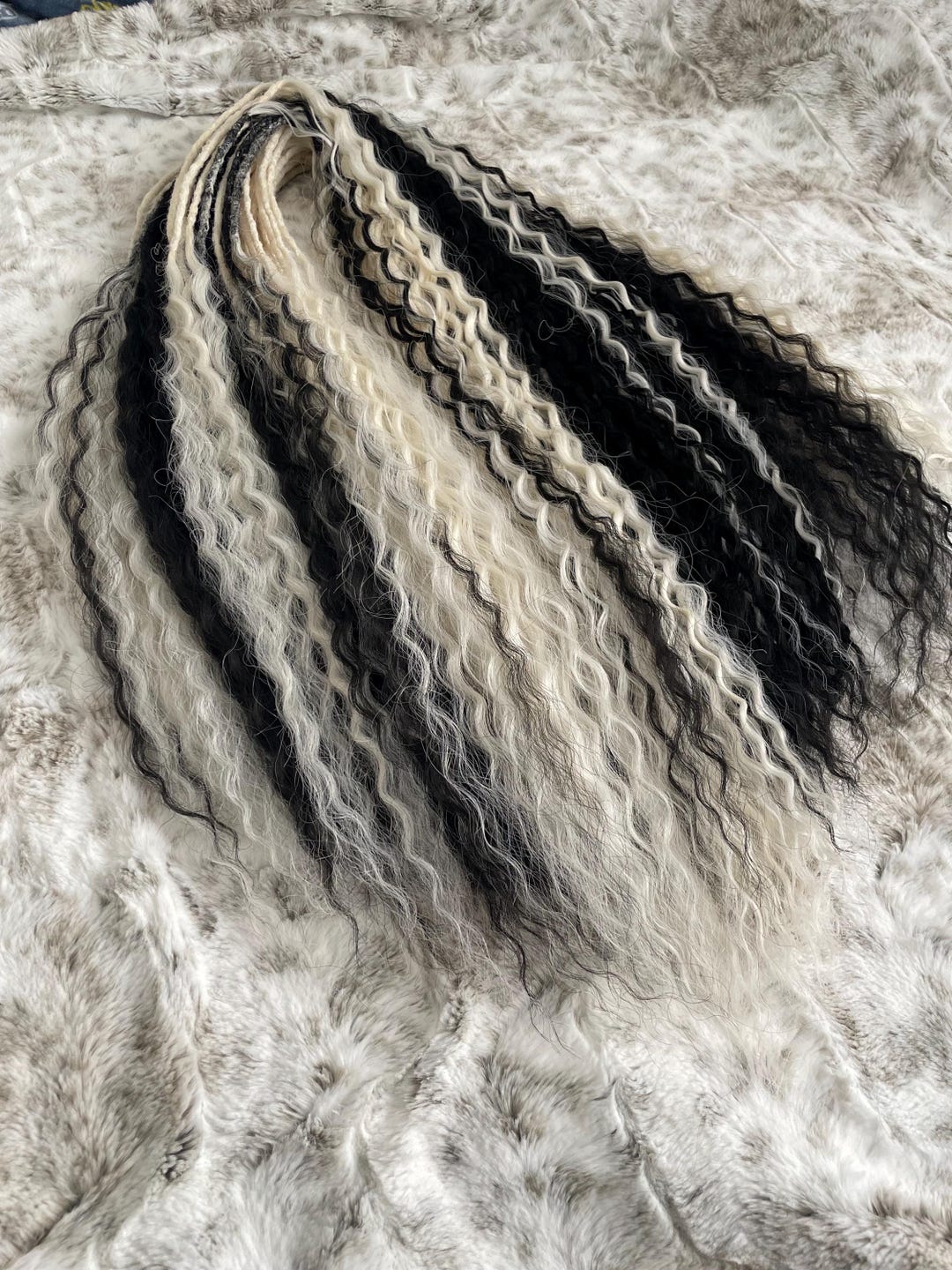 Christina| Synthetic Dreads| Curly Dreads| Black Blonde Highlight Curly ...