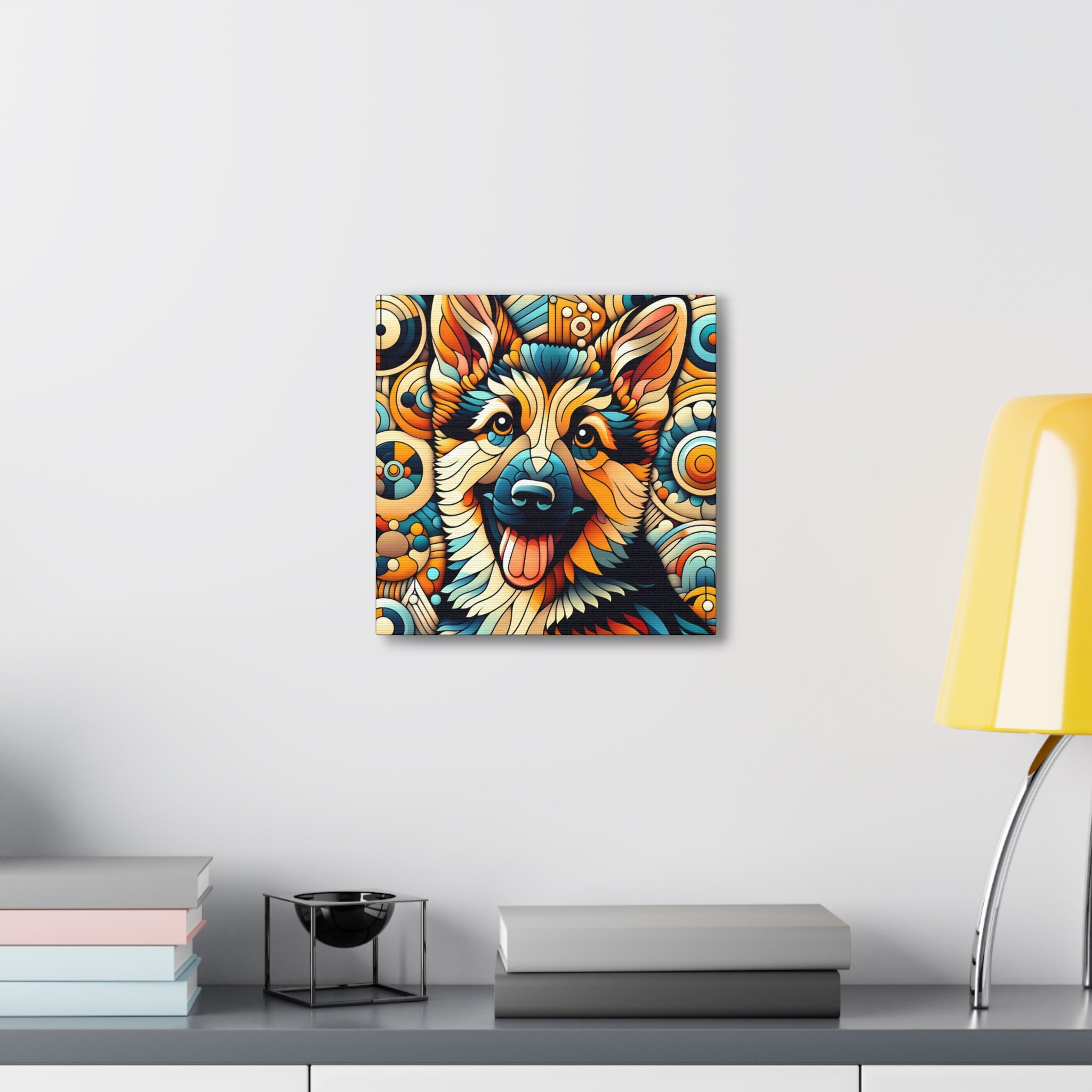 German Shepherd Puppy Abstract Art Canvas Gallery Wraps - Etsy