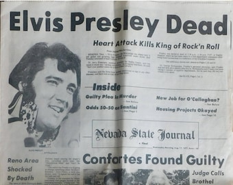 Elvis newspaper | Etsy