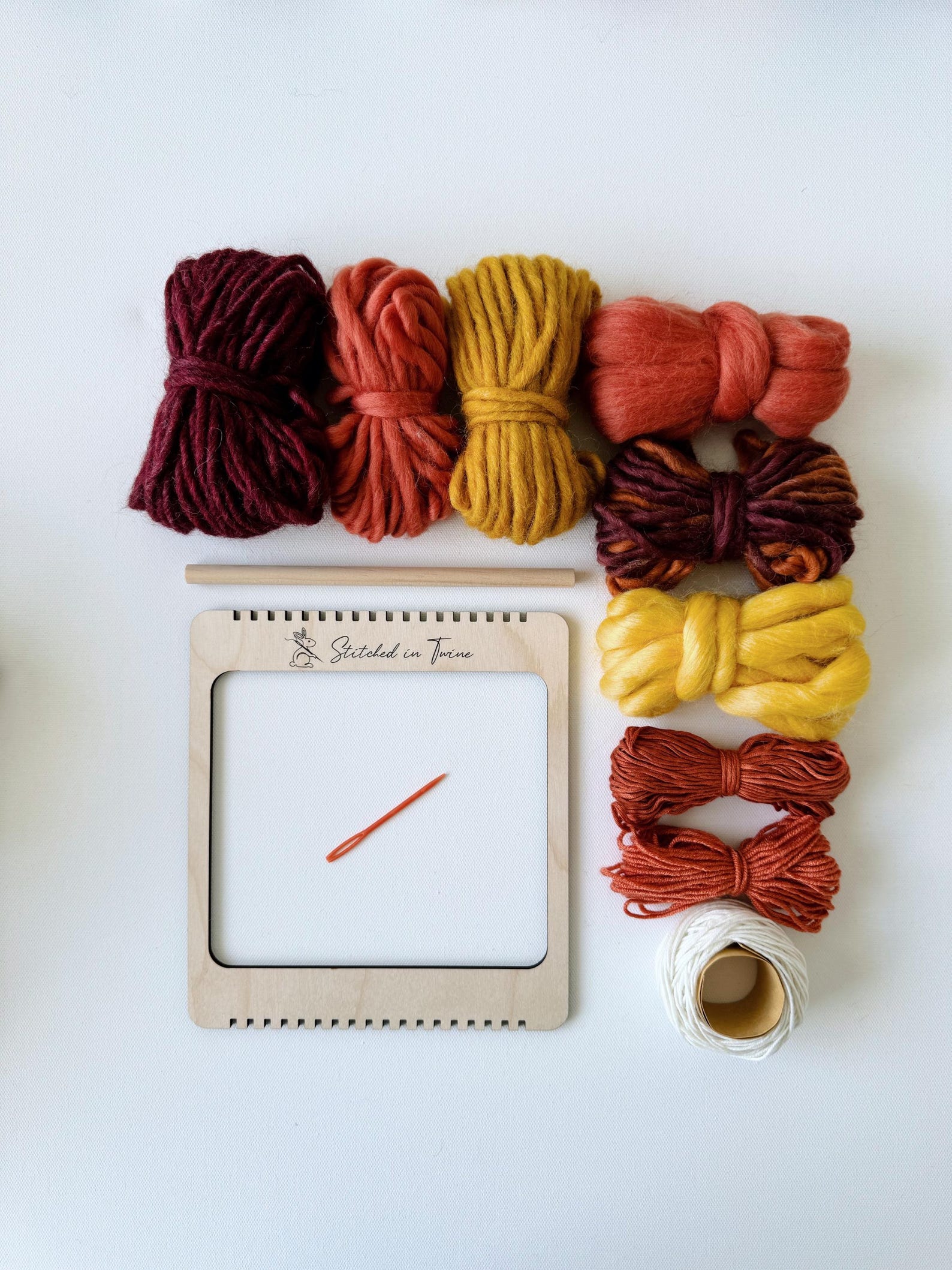 Beginners Weaving Kit in Fireside - Frame Loom, Fibre Pack, Warp ...