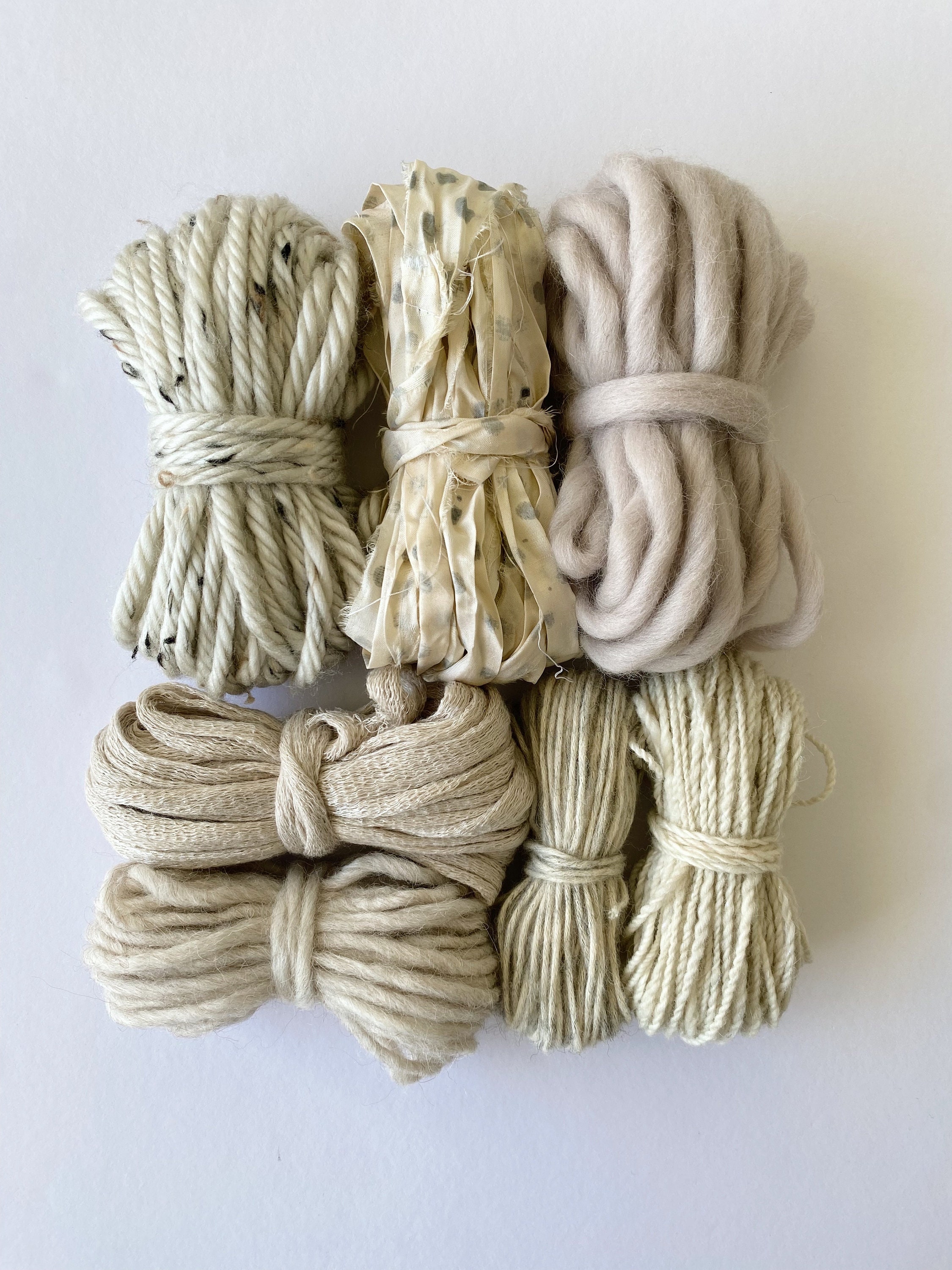 Gorgeous Greige Fibre Pack - Weaving Bulky Yarn and Roving Kit - Etsy