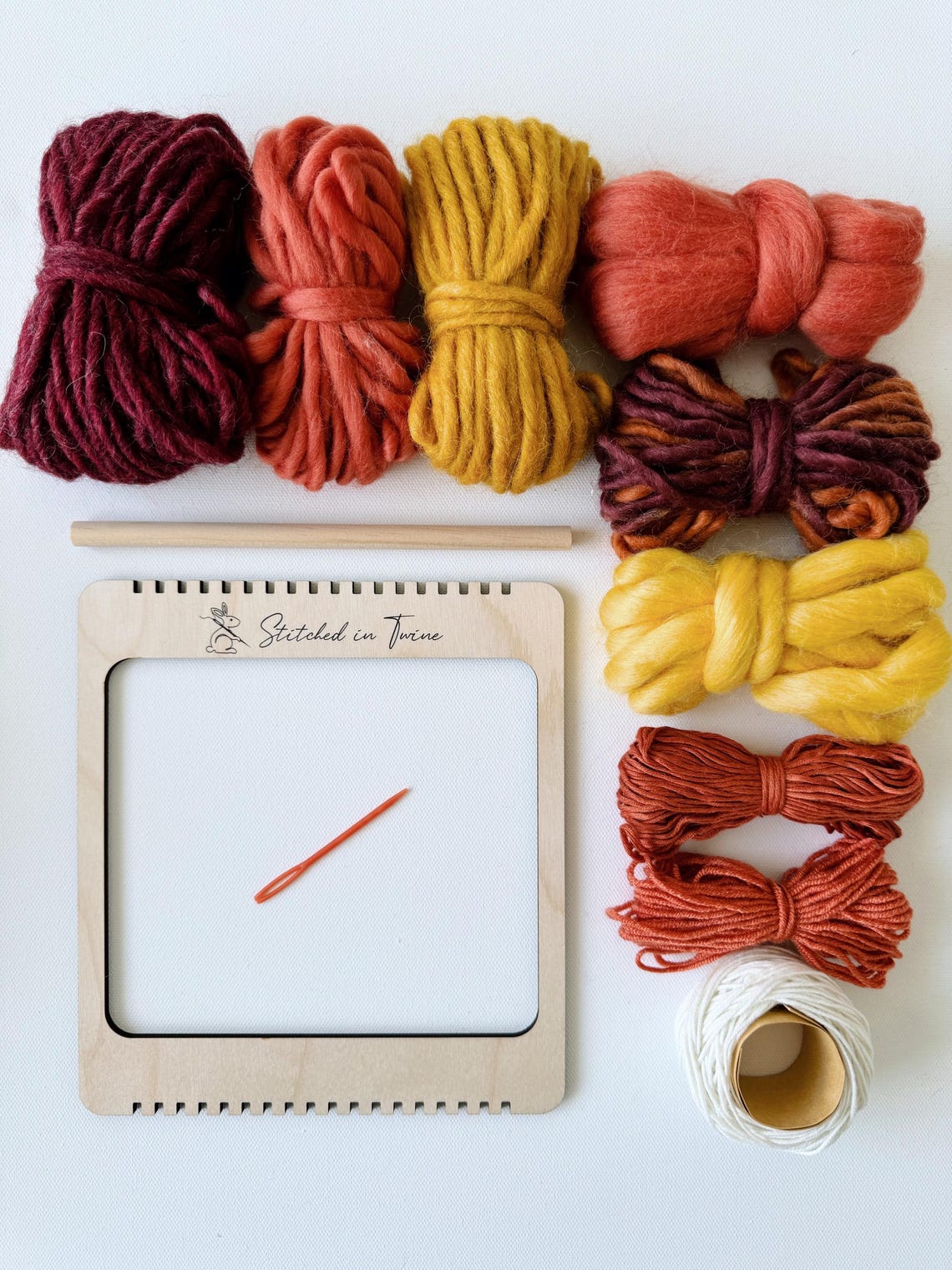 Beginners Weaving Kit in Fireside - Frame Loom, Fibre Pack, Warp ...