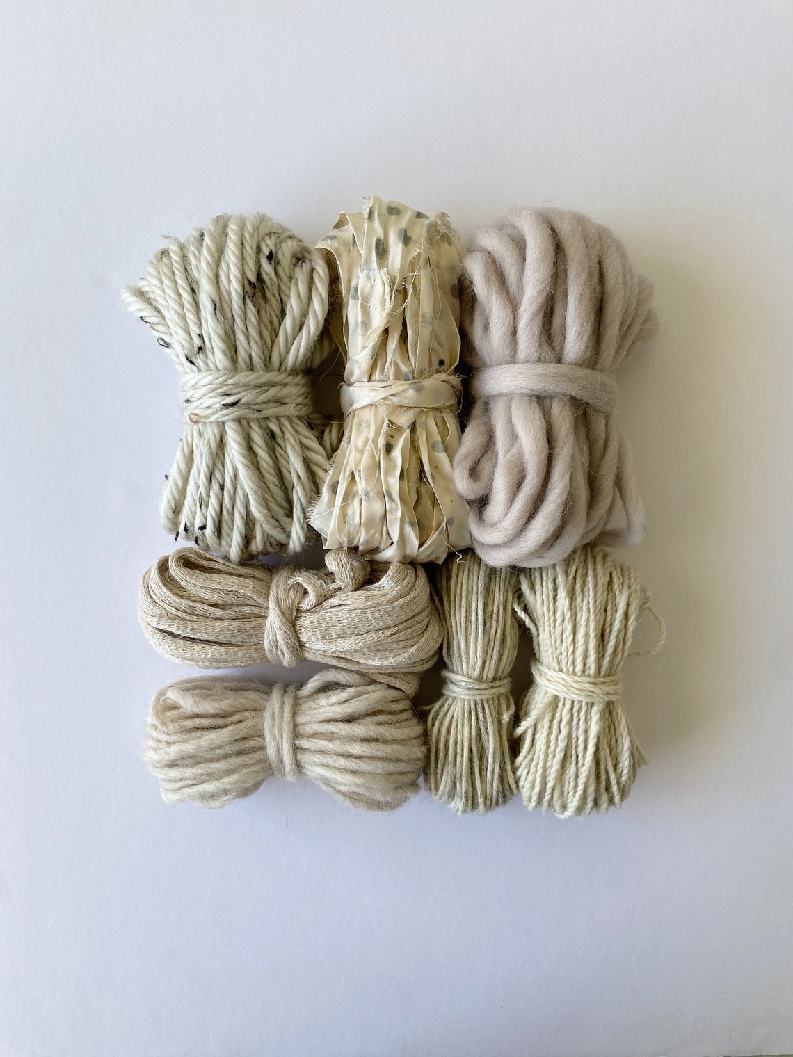 Gorgeous Greige Fibre Pack - Weaving Bulky Yarn and Roving Kit - Etsy