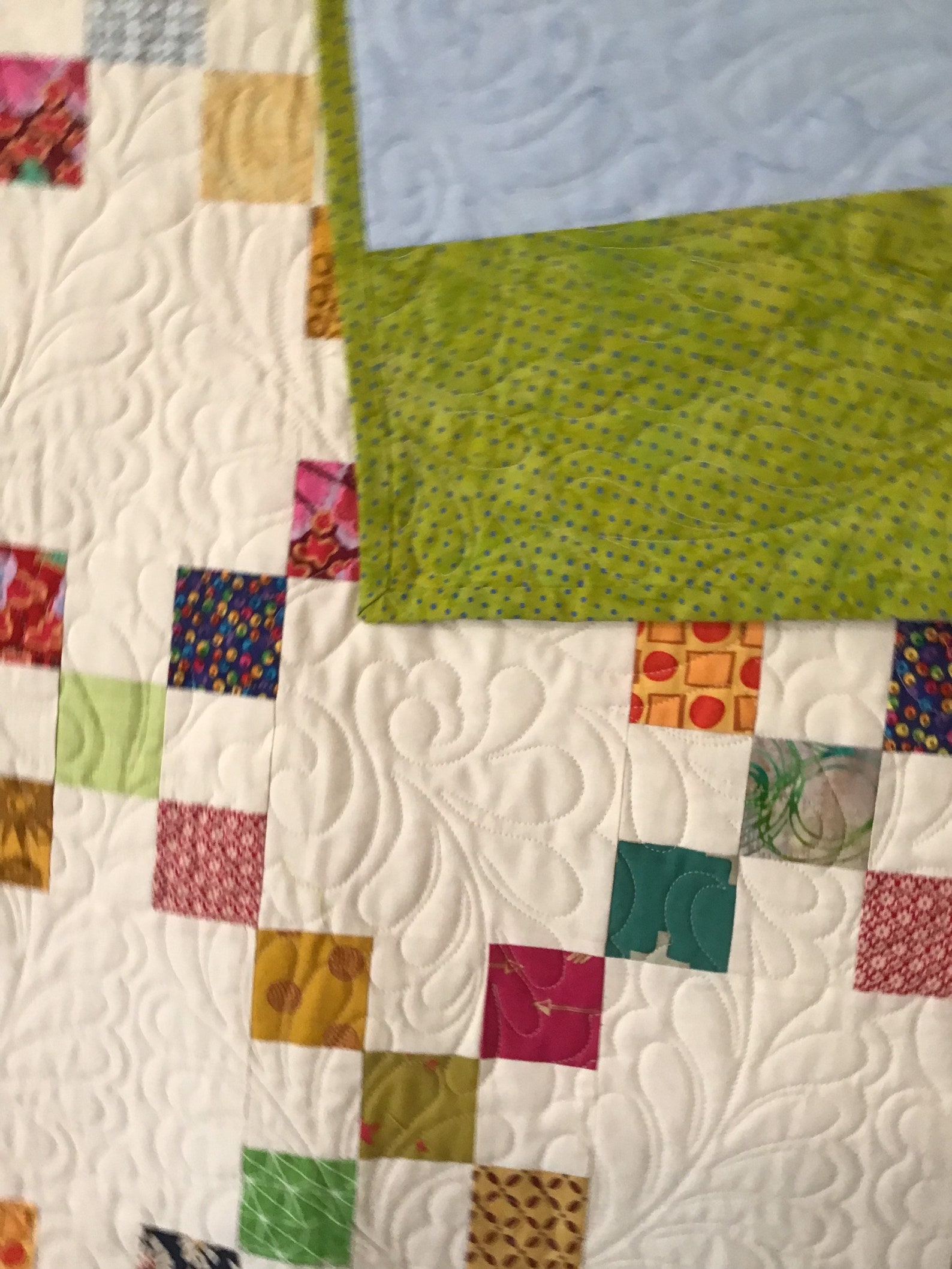 9 Patch Quilt in Bright Colors With a Cream Background Irish Chain - Etsy