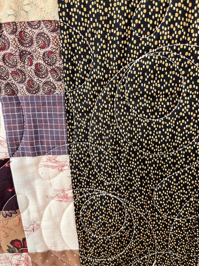 Patchwork Brown and Cream Quilt in Puss-in-the-corner Pattern - Etsy