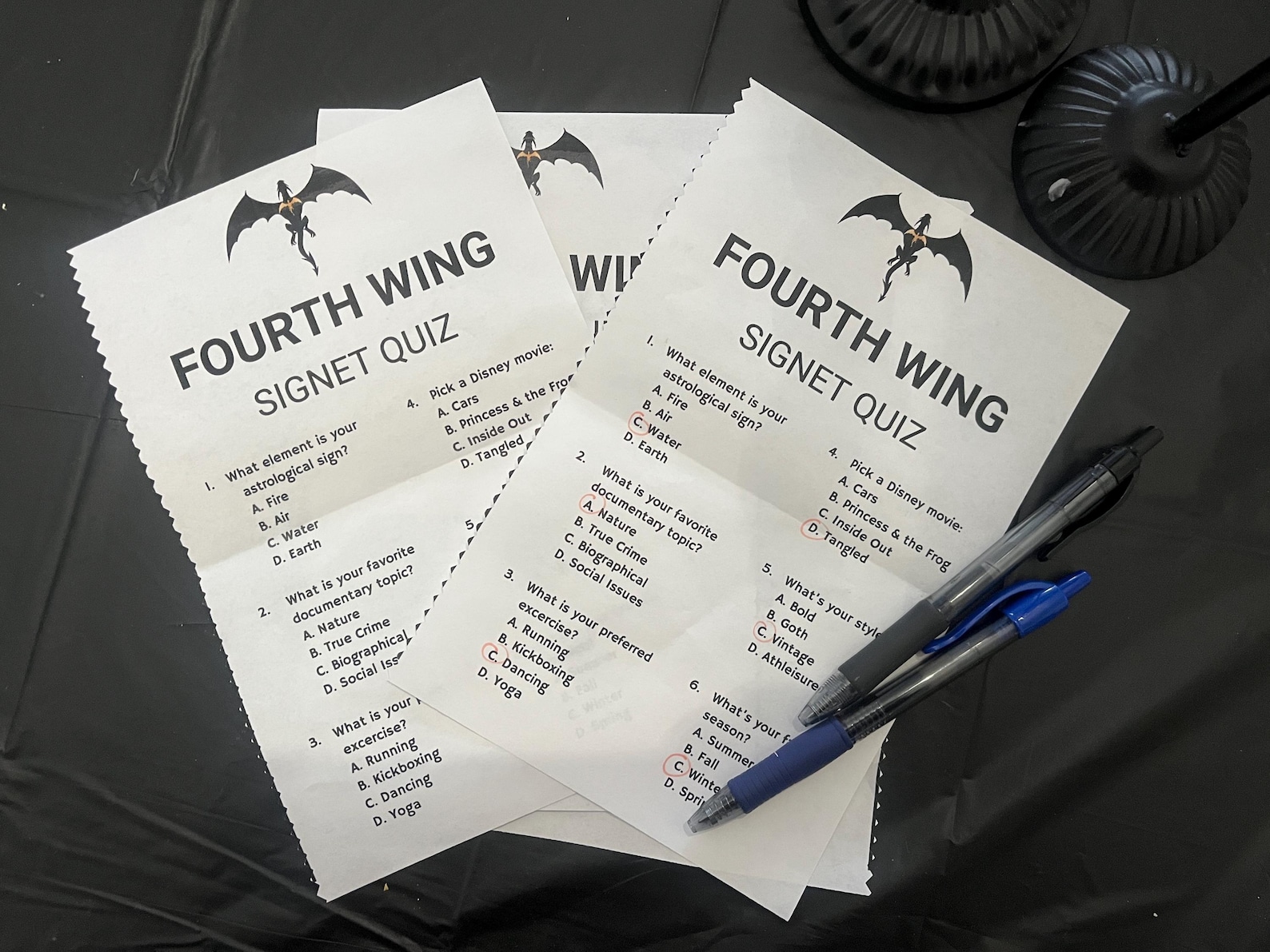 Fourth Wing Signet Quiz Printable - Etsy