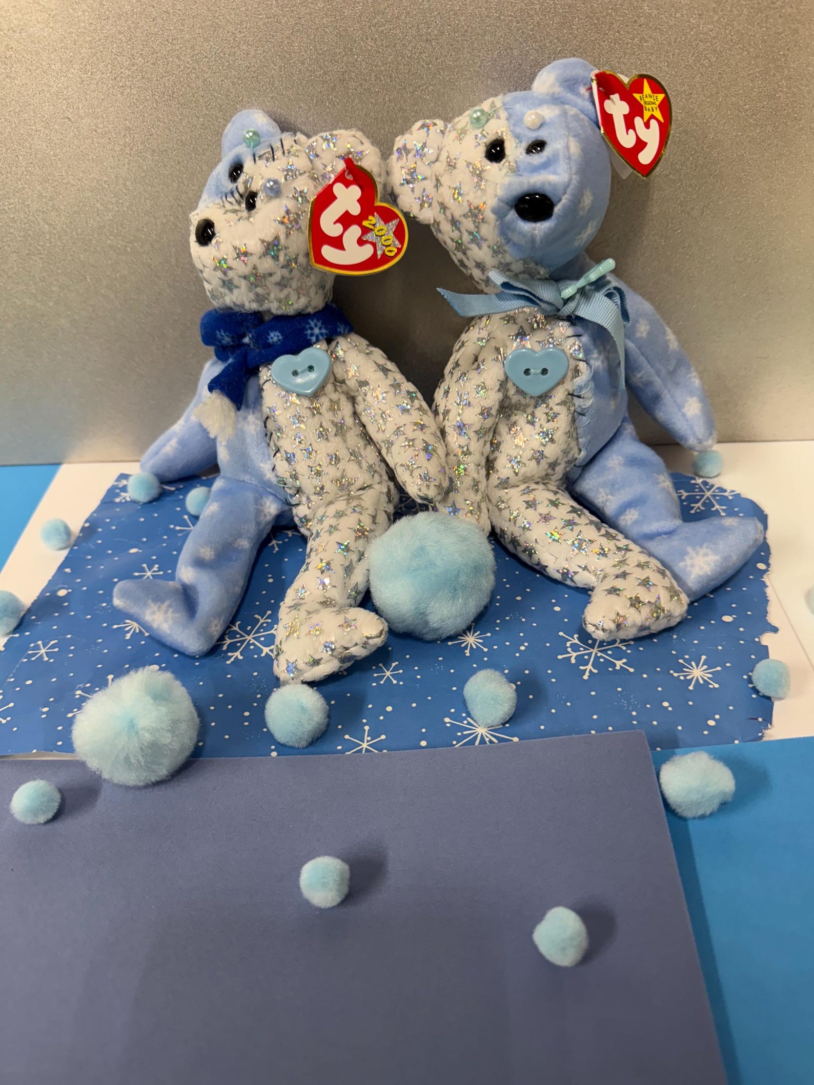 TY Plushie Inspired Custom Winter Bears One of A Kind Plush Snowflakes ...