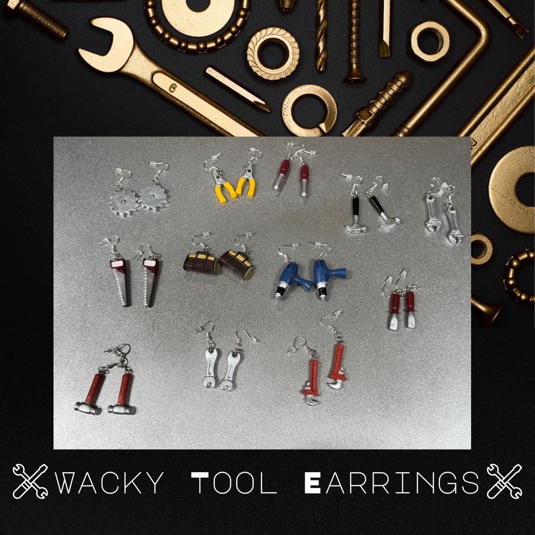 Wacky Tool Earrings Tools Fun Jewelry - Etsy