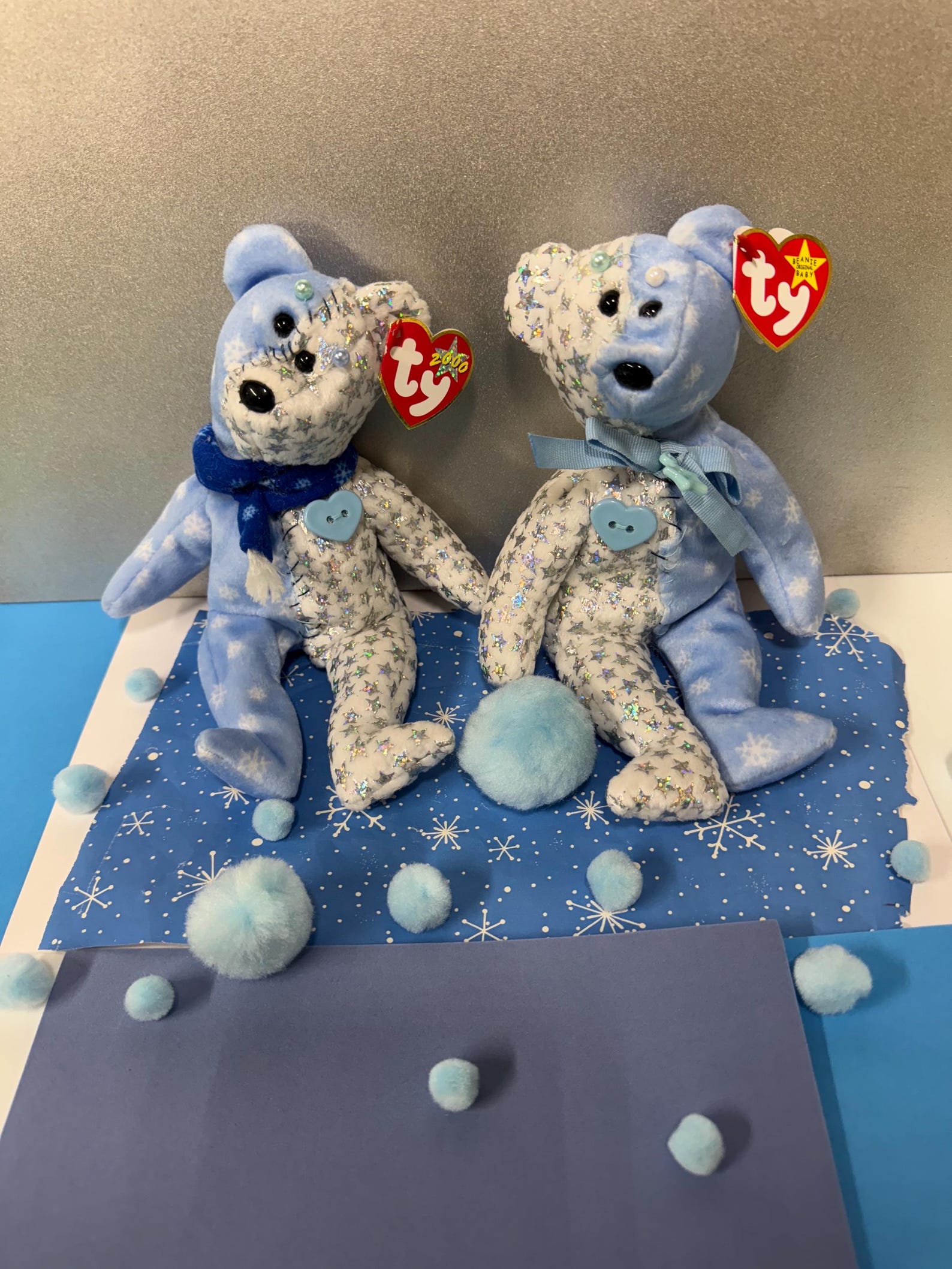 TY Plushie Inspired Custom Winter Bears One of A Kind Plush Snowflakes ...