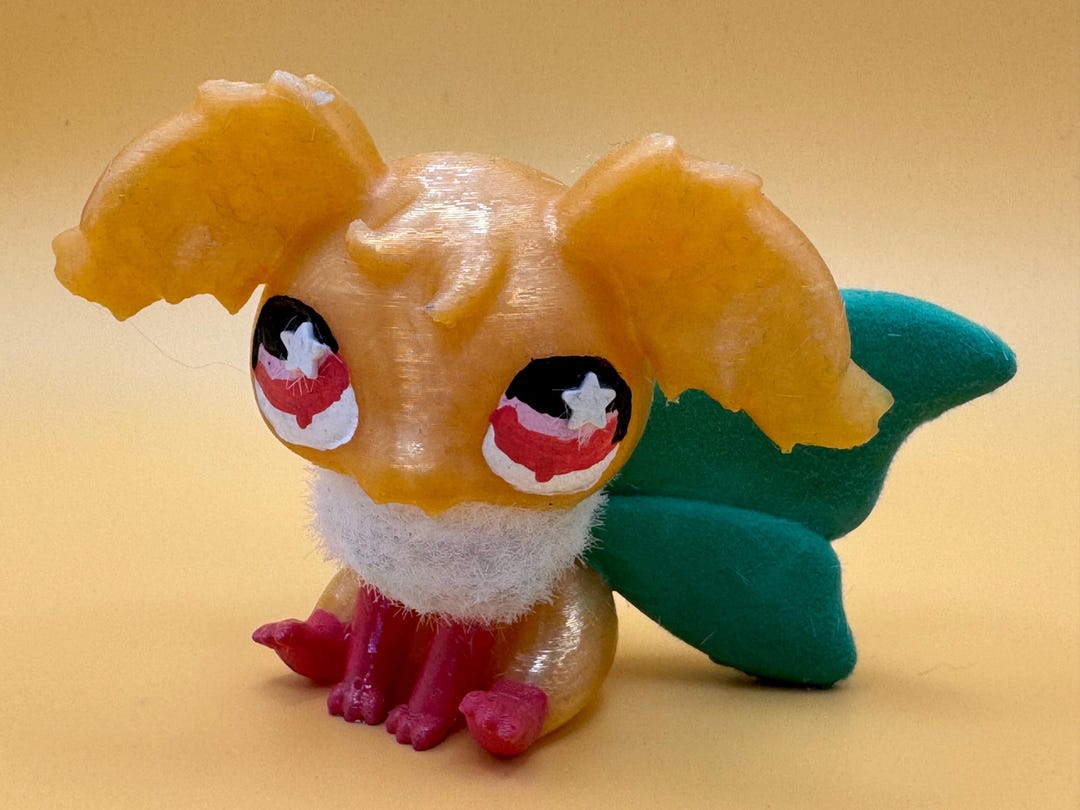 Luna Moth Flocked Cryptid Pet Adopt Leylina Figurines 3D Printed ...