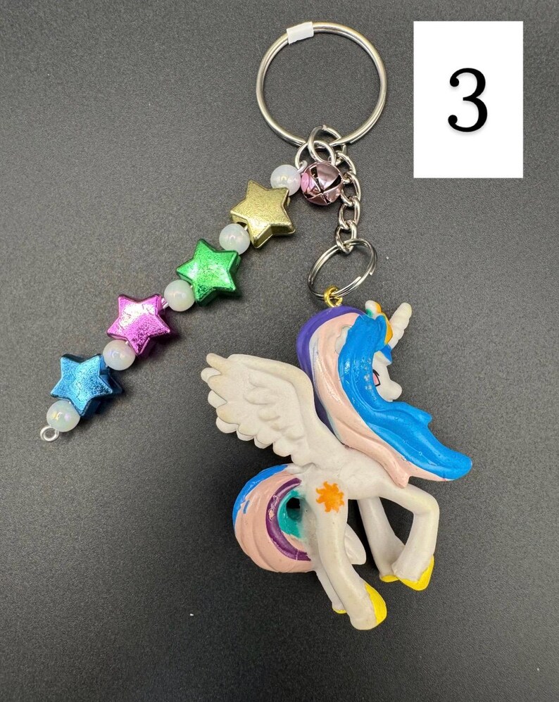 Upcycled My Little Pony Keychain | Handmade Beaded Charm - Etsy