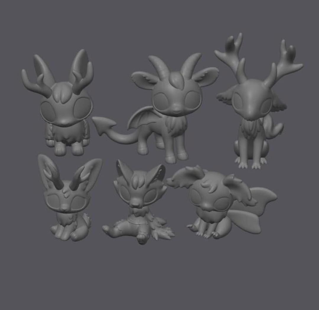Cryptid Pet Friends | Leylina Figurines Blanks | 3D Printed Bases ...