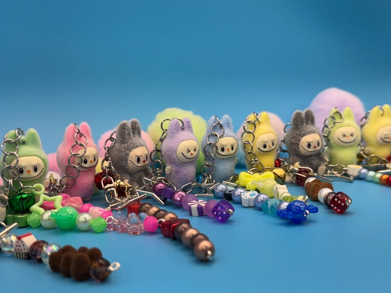Kawaii Labubu Inspired Keychains Cute Monsters Colorful - Etsy