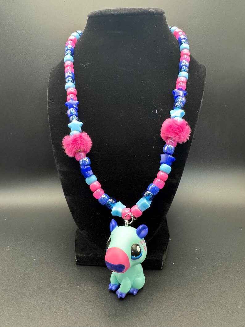 Littlest Pet Shop | Teal Capybara Necklace | Kandi | Upcycled | Kidcore ...