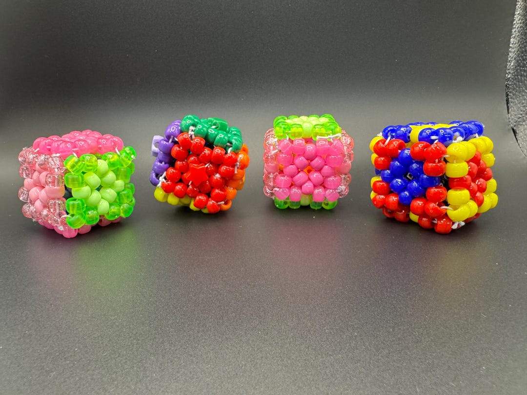 Kandi Bead Shaker Cubes Fidget Toys Custom Kidcore Fun Colors - Etsy