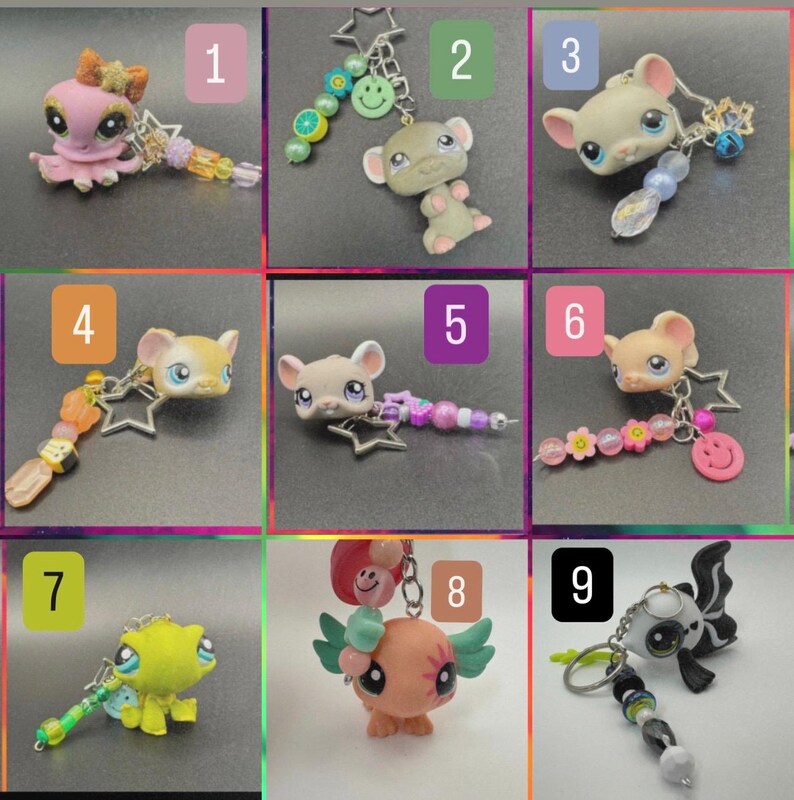 Kawaii Littlest Pet Shop LPS Inspired Keychains Cute Animals Mouse ...
