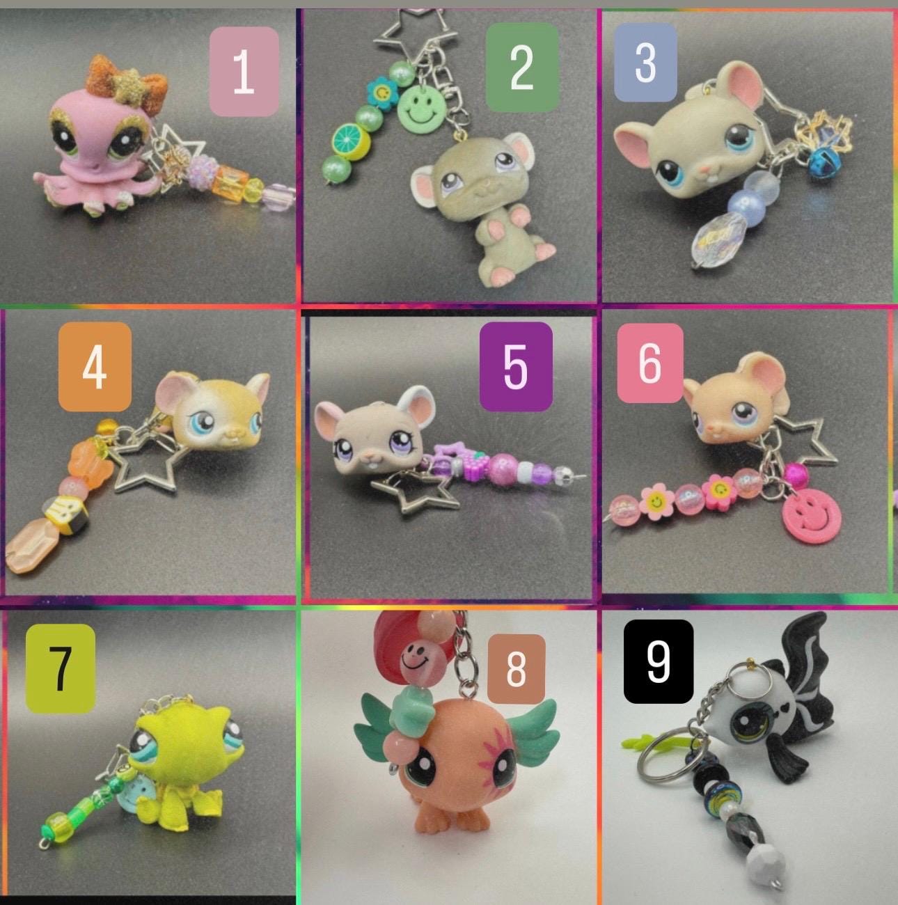 Kawaii Littlest Pet Shop LPS Inspired Keychains Cute Animals Mouse ...