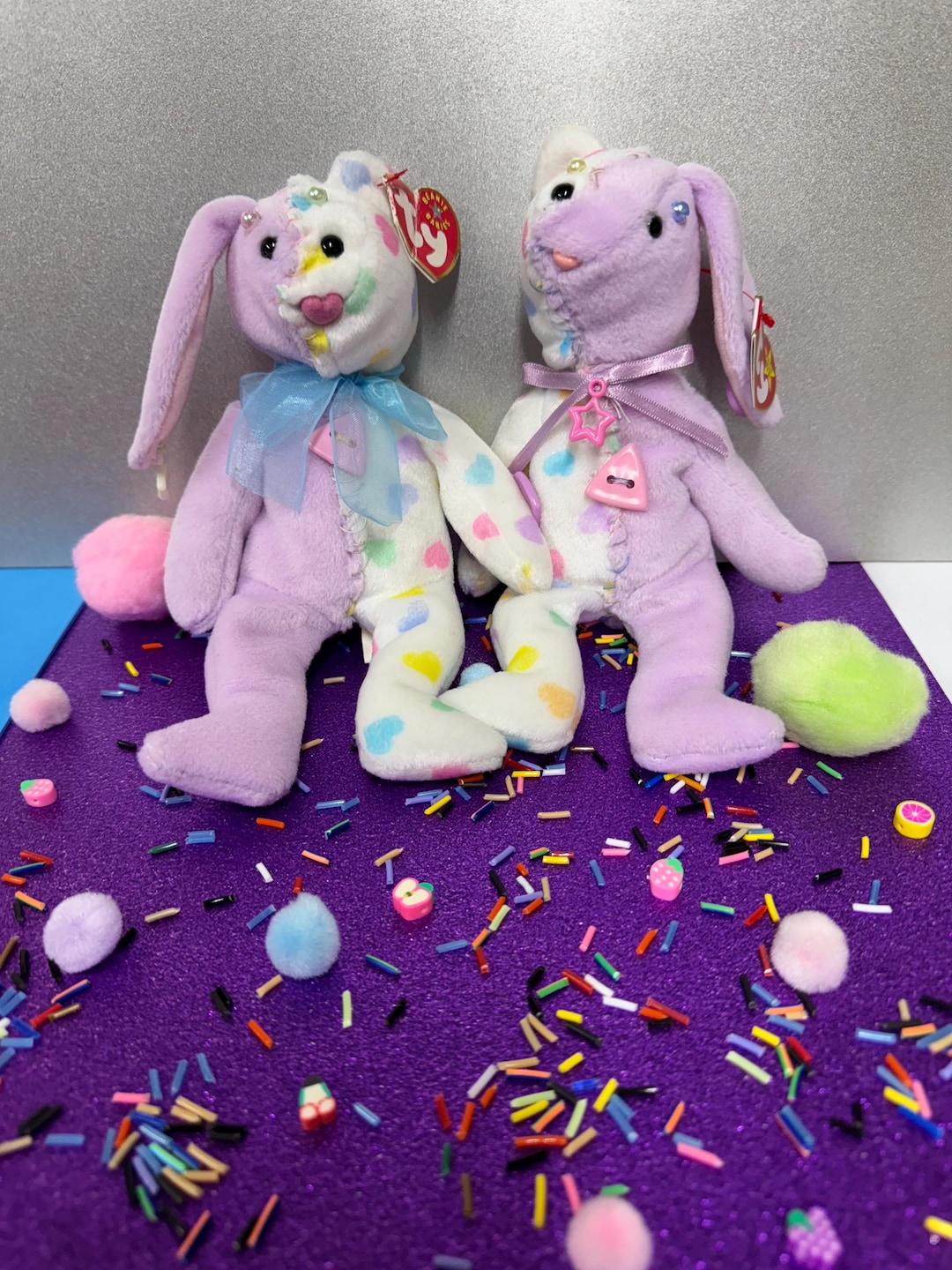 TY Plushie Inspired Custom Bunny Friends Pastel Rainbow and Purple ...