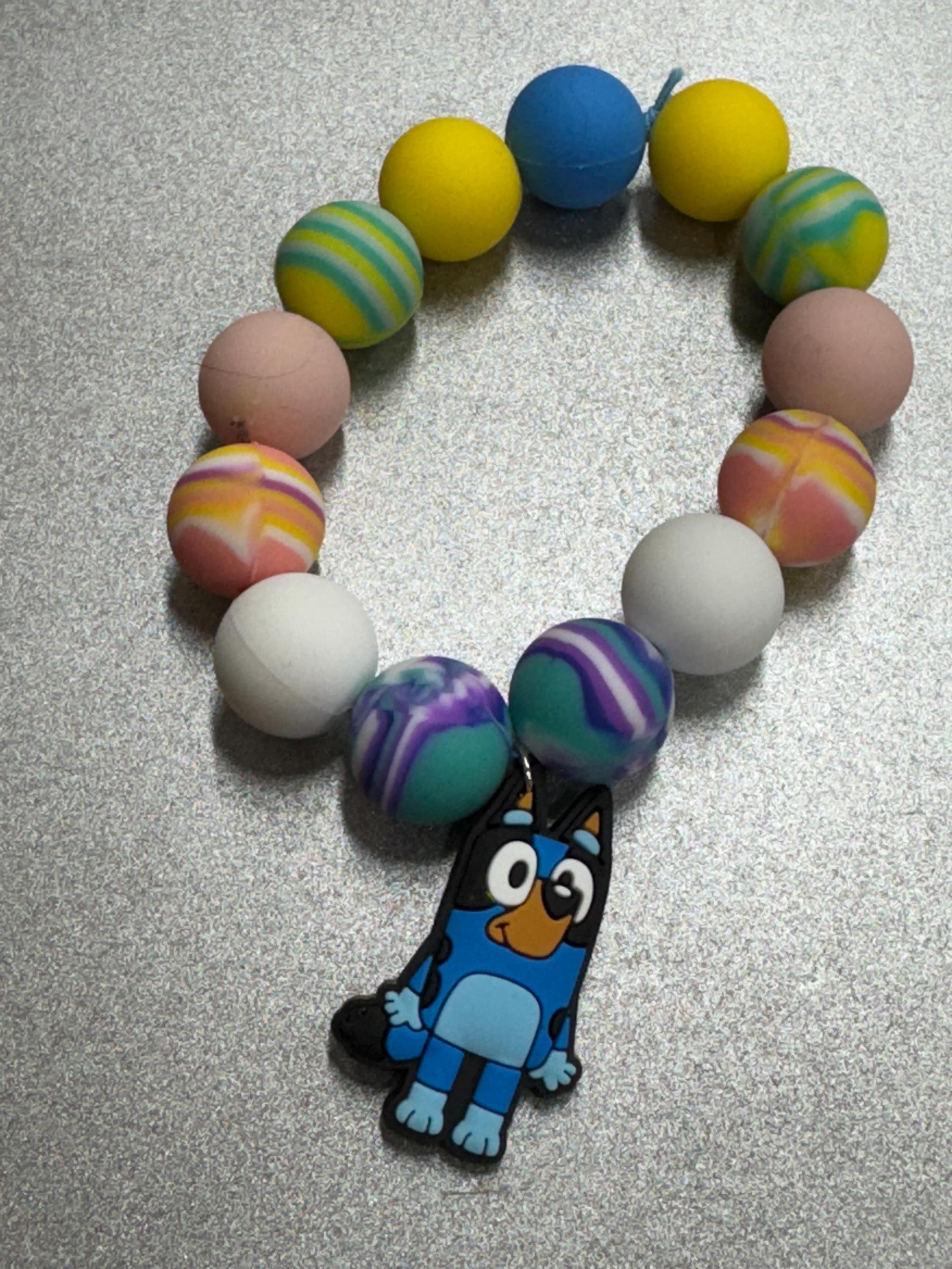 Bluey Inspired Themed Kandi Bracelet Puppy Squishy Beads Fidget Jewelry ...