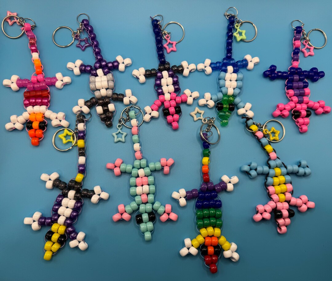 Pride Lizard Kandi Keychain | Customizable | Kidcore | Rainbow | Kandi ...