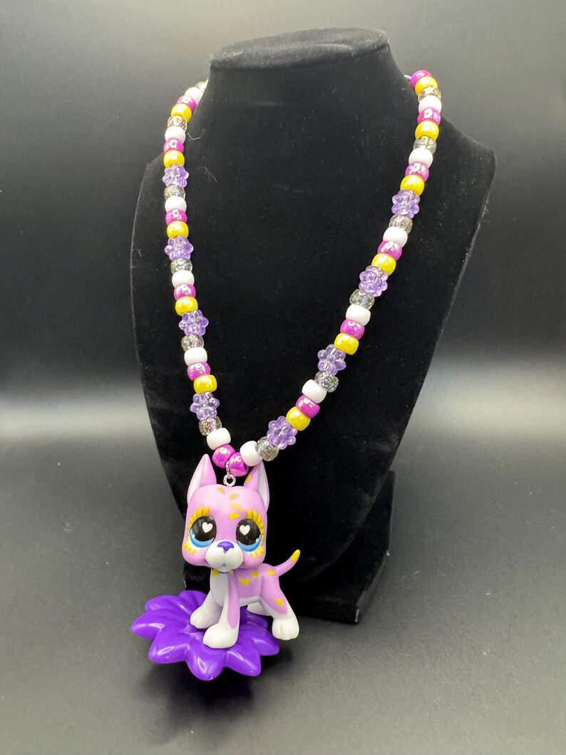 Littlest Pet Shop | Spring Purple Great Dane Necklace | Kidcore ...