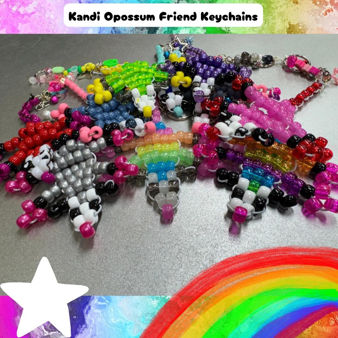 Opossum Kandi Friend Keychains Customizable Kidcore Cutie Kandi ...