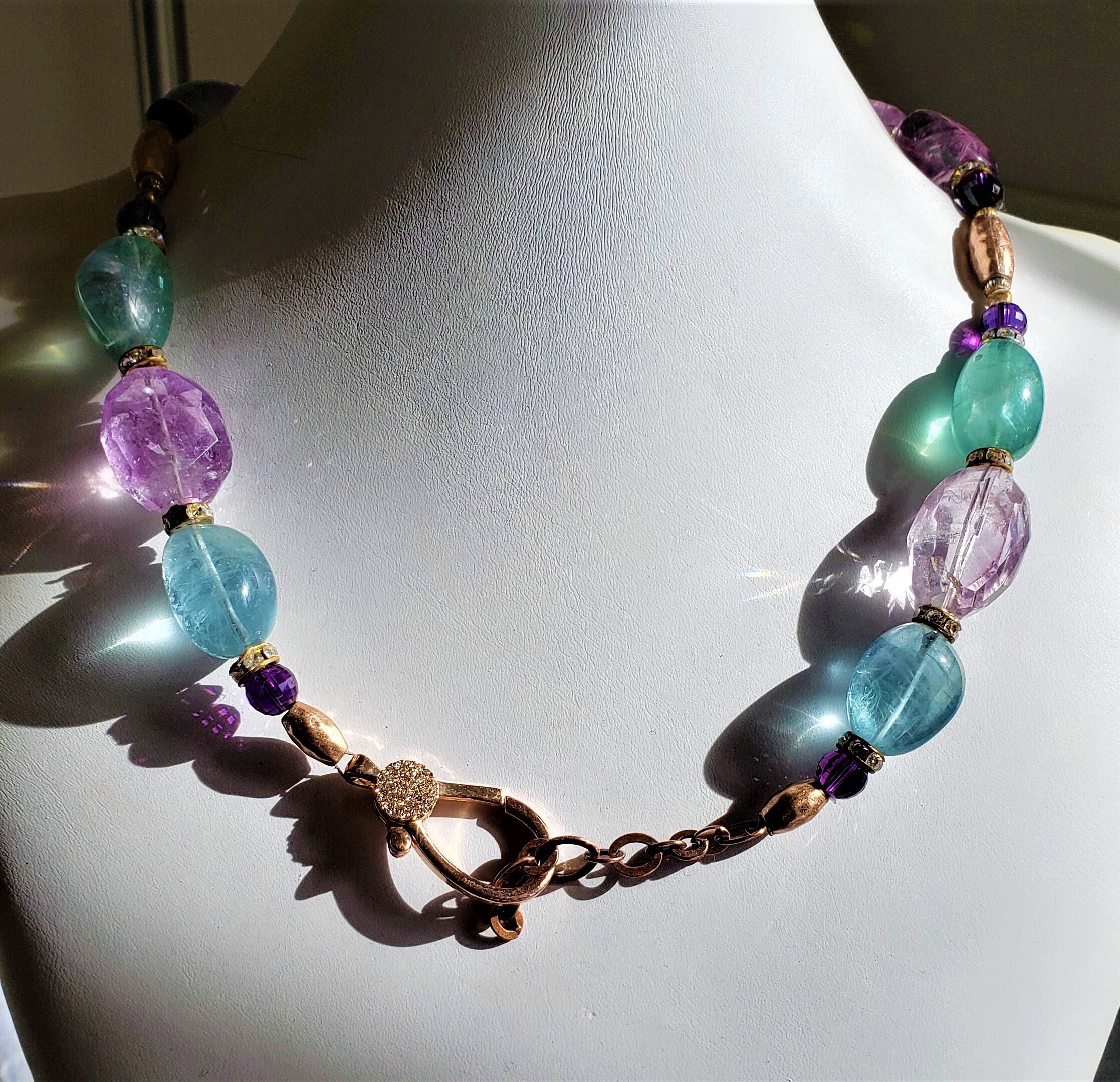 Piedras transparentes de fluorita y amatista arco iris - Etsy España