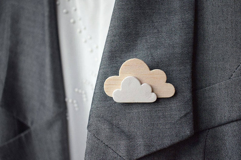 Cloud Brooch, Wood Brooch, Minimalist Brooch, Contemporary Jewellery, Wood Jewelry, Gift for ...