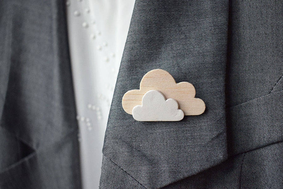 Cloud Brooch, Wood Brooch, Minimalist Brooch, Contemporary Jewellery ...