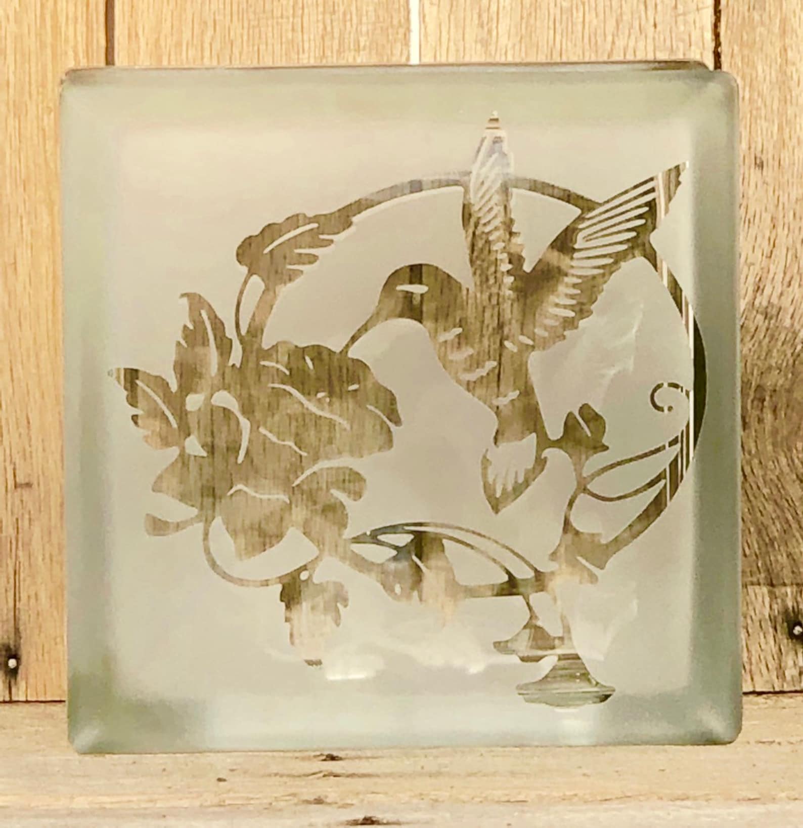 Hummingbird Glass Block, Etched Glass Block, Etched Hummingbird and ...