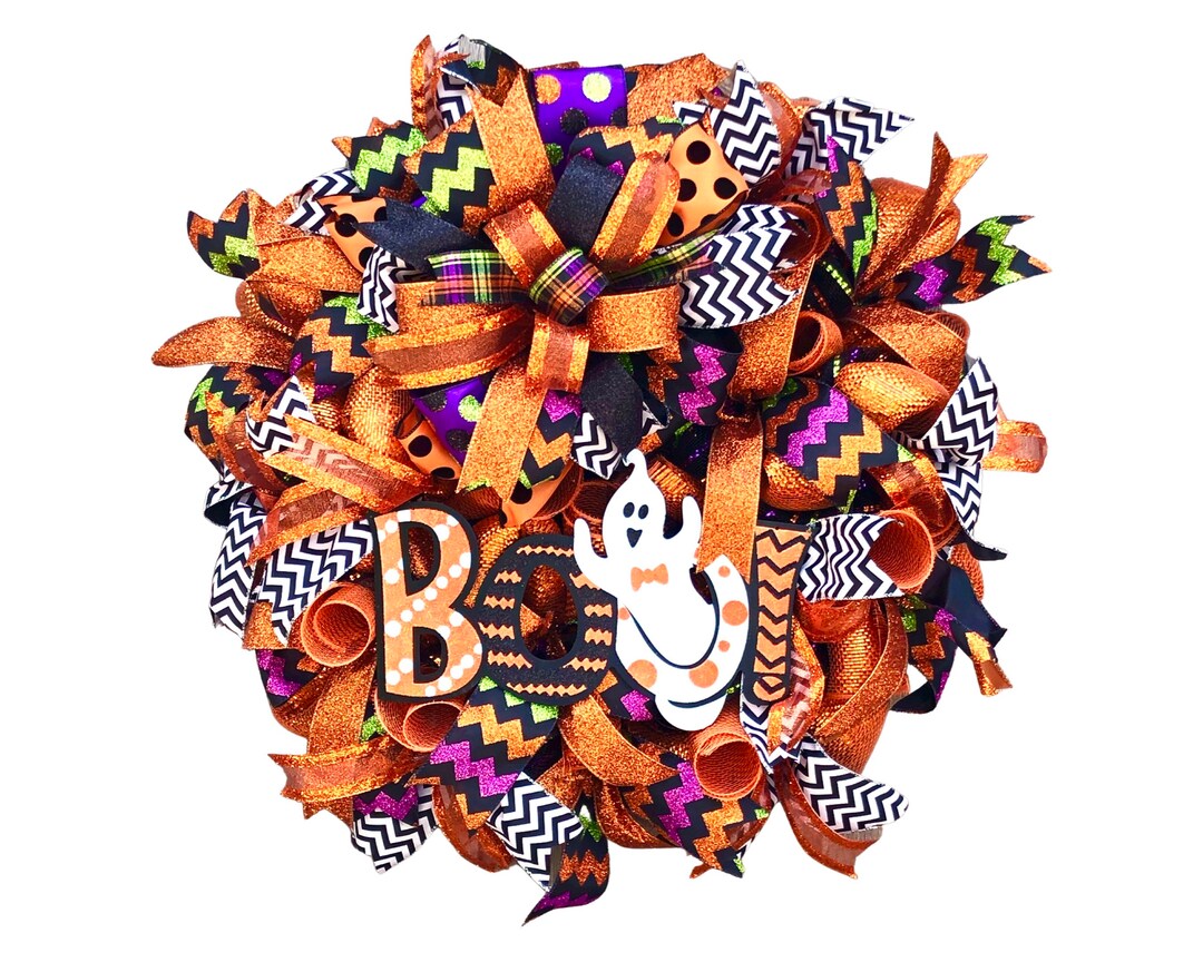 Ghost Wreath, Boo Wreath, Halloween Wreath, Wreath 4 Halloween, Ghost ...