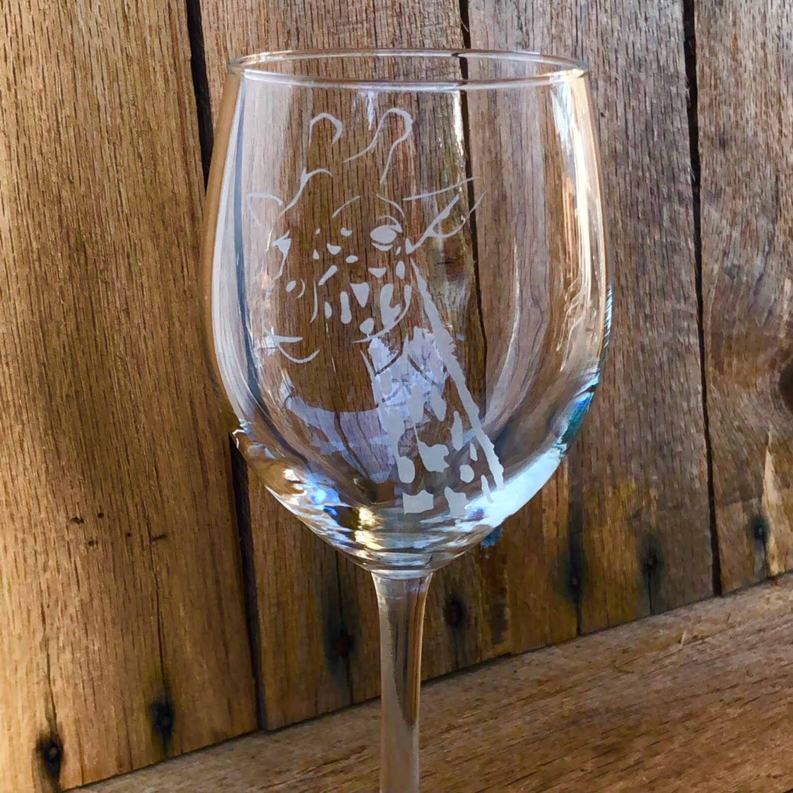Etched Giraffe Wine Glass - Etsy