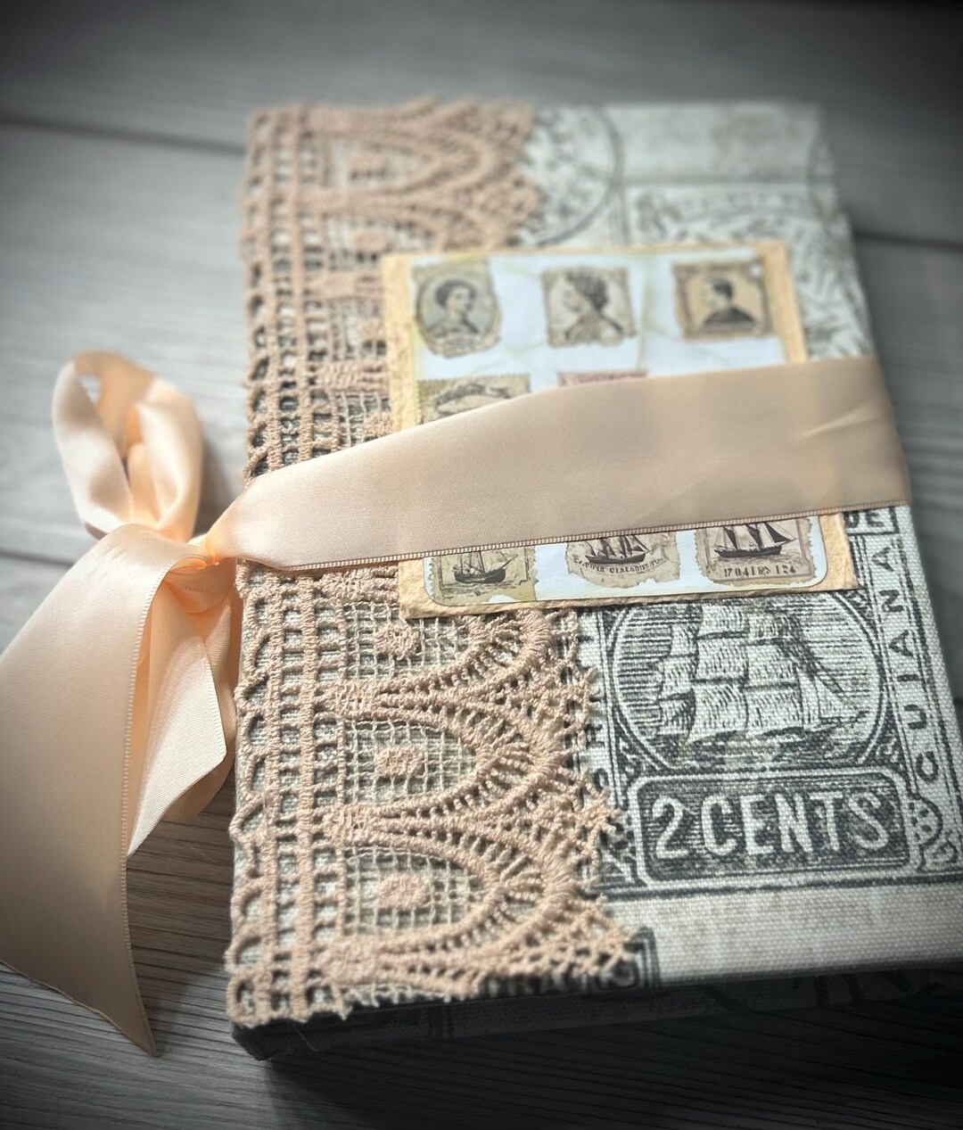 Pen Pal, World Traveler Handmade Junk Journal Garden Diary Floral Paris ...
