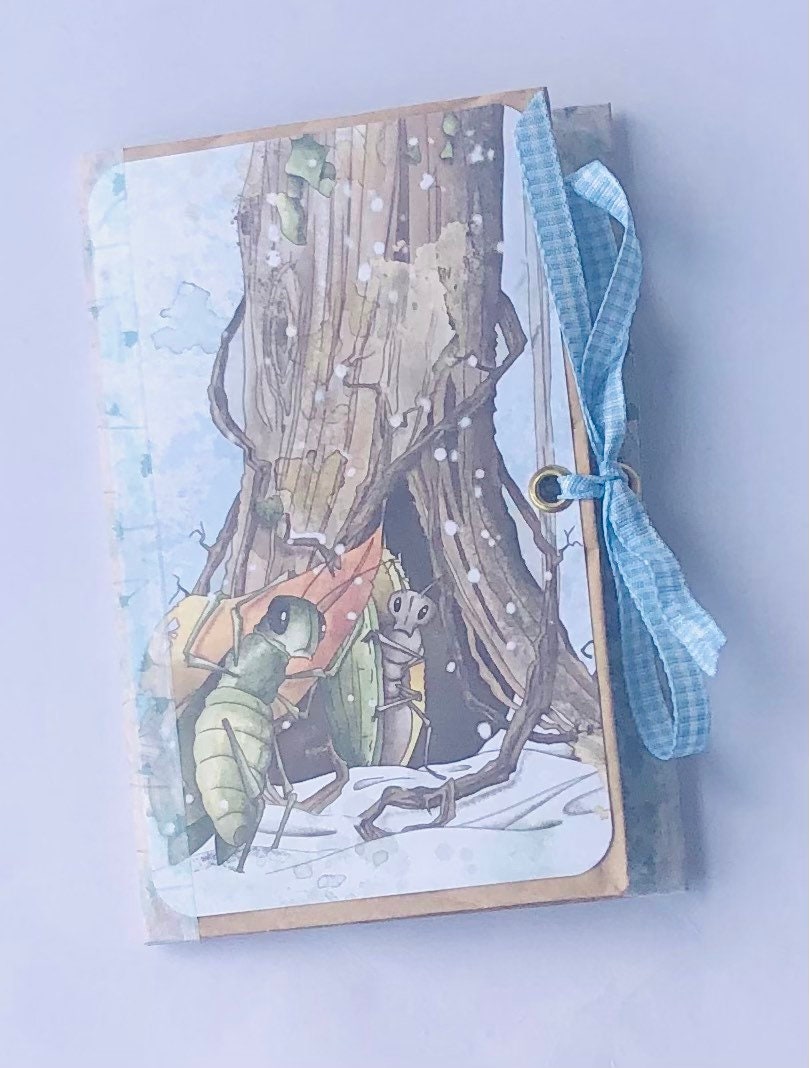 Aesops Fables the Grasshopper and the Ant Junk Journal Lunch Bag Mini ...