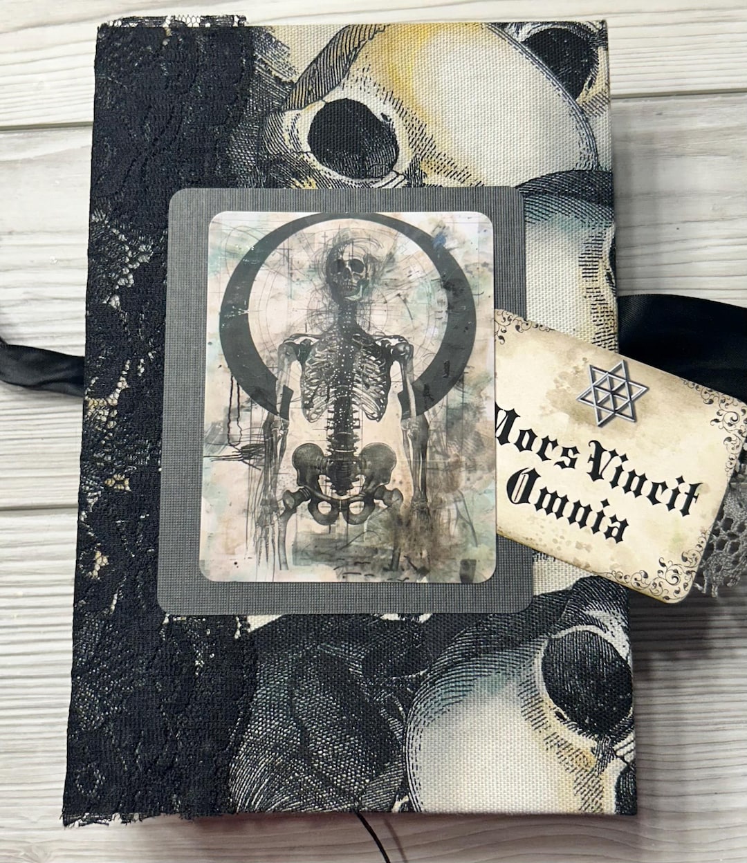 Handmade Gothic Skull Skeleton Junk Journal Witchy Spellbook Tags and ...