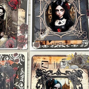 Goth Girl Halloween Handmade Greeting Cards 4 Trick or Treat Handmade ...