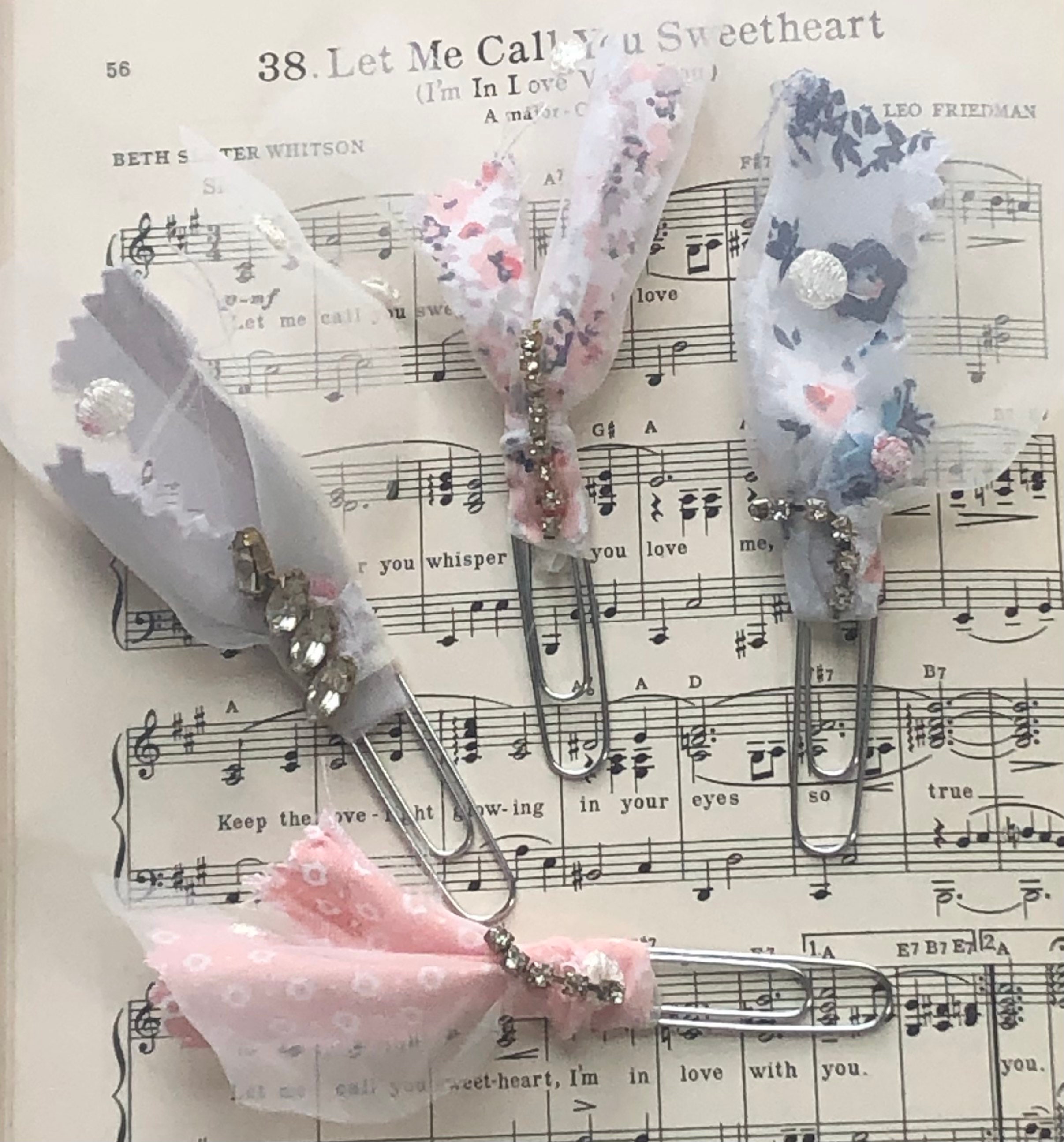 Set of 4 Altered Paper Clips for Junk Journals with Vintage | Etsy