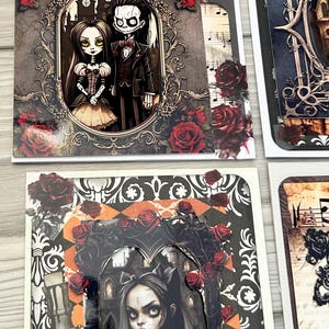 Goth Girl Halloween Handmade Greeting Cards 4 Trick or Treat Handmade ...