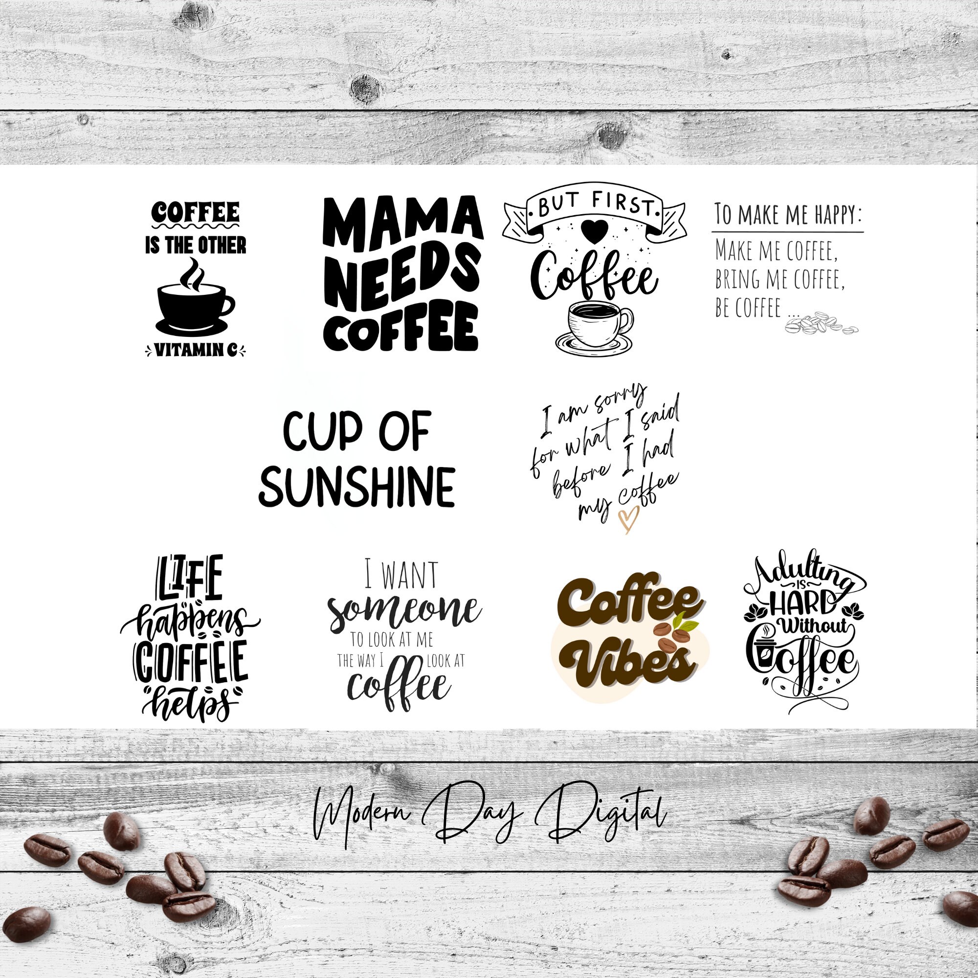 Coffee Mug Designs, Funny Mug Quotes, SVG, PNG, DXF, Eps, Digital ...