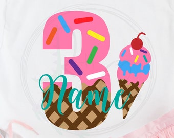 Ice Cream Birthday Svg | Etsy