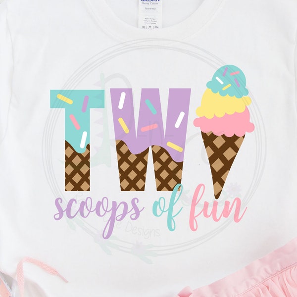 Three Scoops of Fun Birthday Svg - Etsy