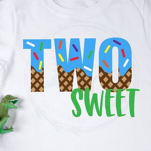 Two Sweet SVG, 2nd Birthday Svg, Birthday Boy Svg, Ice Cream Birthday ...