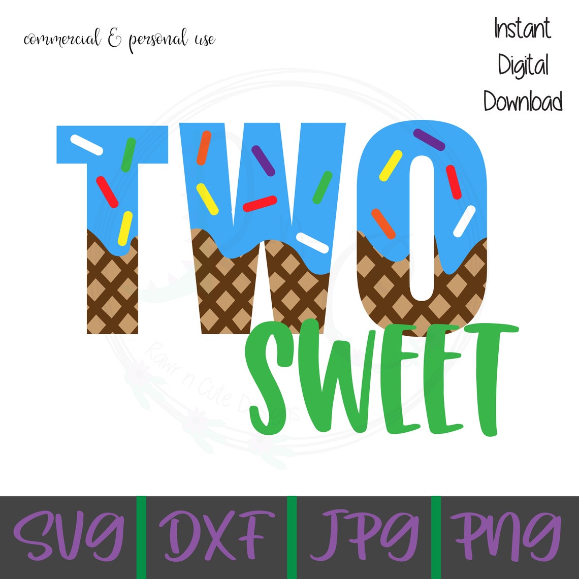 Two Sweet SVG, 2nd Birthday Svg, Birthday Boy Svg, Ice Cream Birthday ...