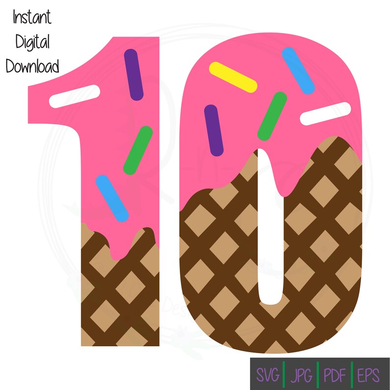 Six Ten Birthday SVG Ice Cream Birthday svg Ice Cream | Etsy