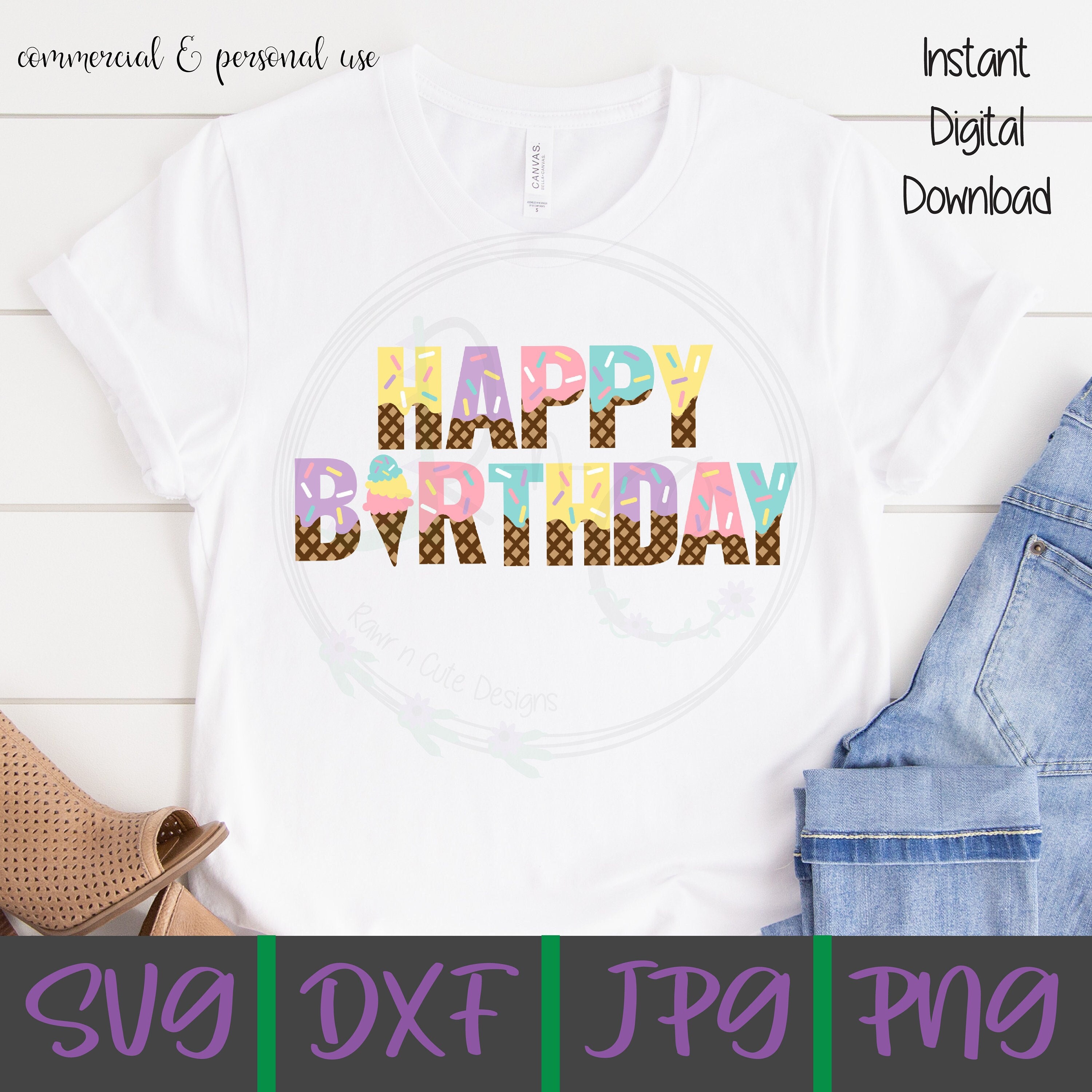Happy Birthday SVG Pastel Happy Birthday Ice Cream Svg Ice - Etsy