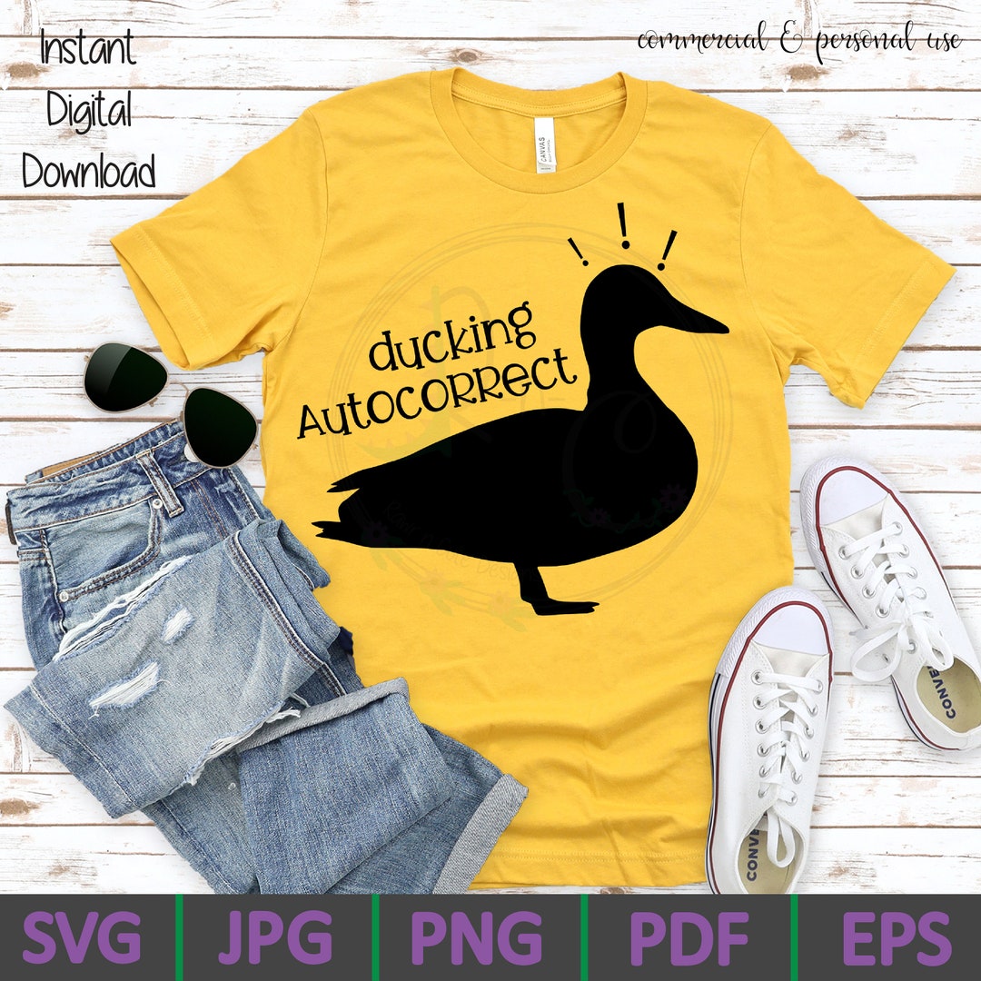 Ducking Autocorrect SVG, Duck Cut File, Farm Animal Design, Duck Svg ...
