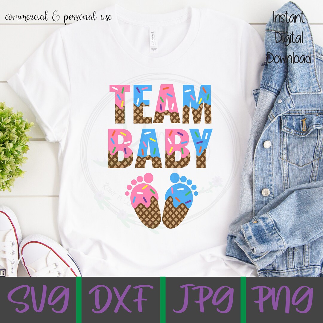 Team Baby Feet SVG, Ice Cream Gender Party Svg, Ice Cream Themed Gender ...