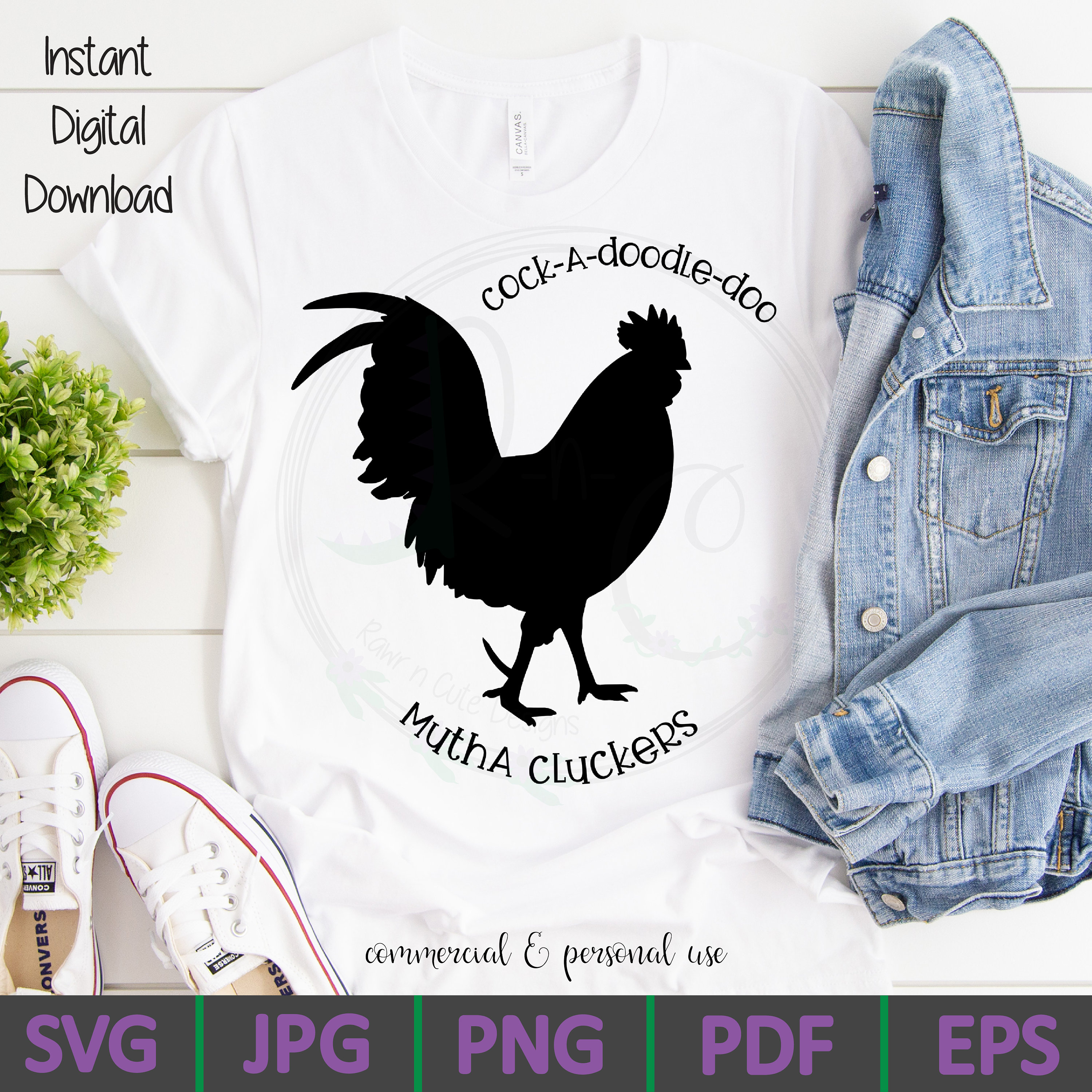 Cock-a-doodle-doo SVG Rooster Cut File Farm Animal Design - Etsy UK